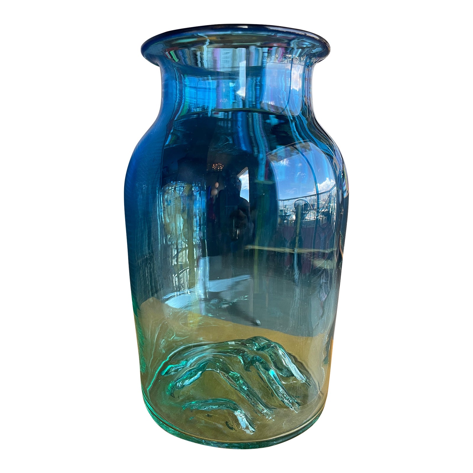 1980s Don Shepherd for Blenko Big Sky Glass Vase | Chairish