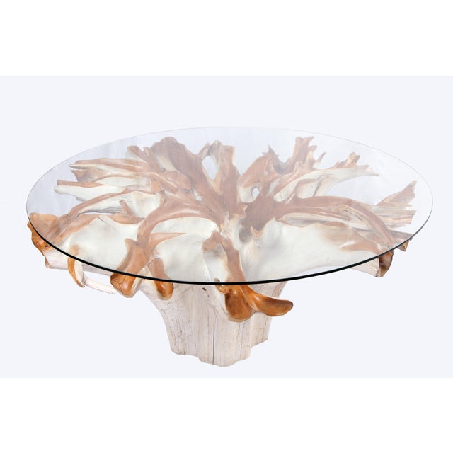 Round Teak Root Dining Table 3 | Chairish