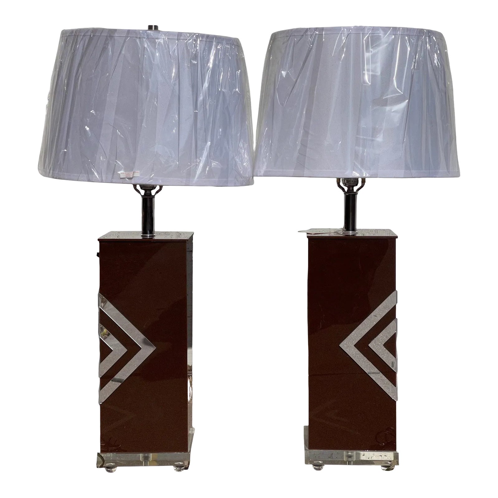 1970s Clover Lamp Co Table Lamps Pair & Shades | Chairish