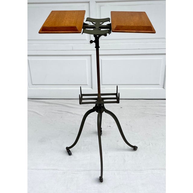 Antique Iron and Wood Folding Music Book Stand | Chairish