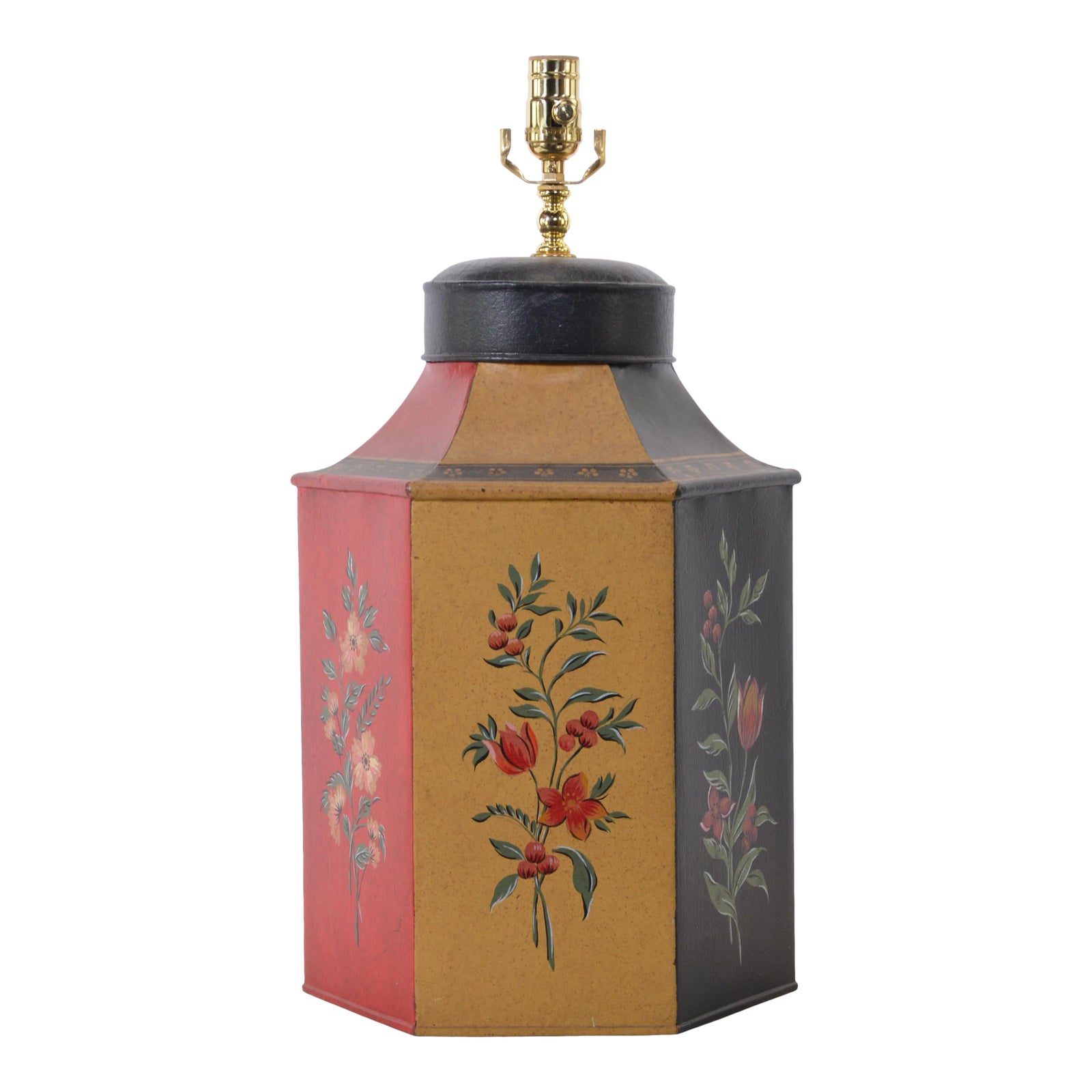 Vintage English Tea Caddy Table Lamp | Chairish