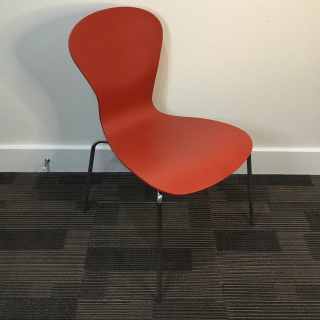 Knoll Studio Sprite Red/Orange Molded Plywood Side Chair | Chairish