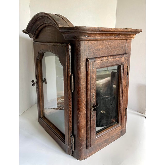 Antique Clock Hood Converted Glass Front Display Curio Cabinet | Chairish