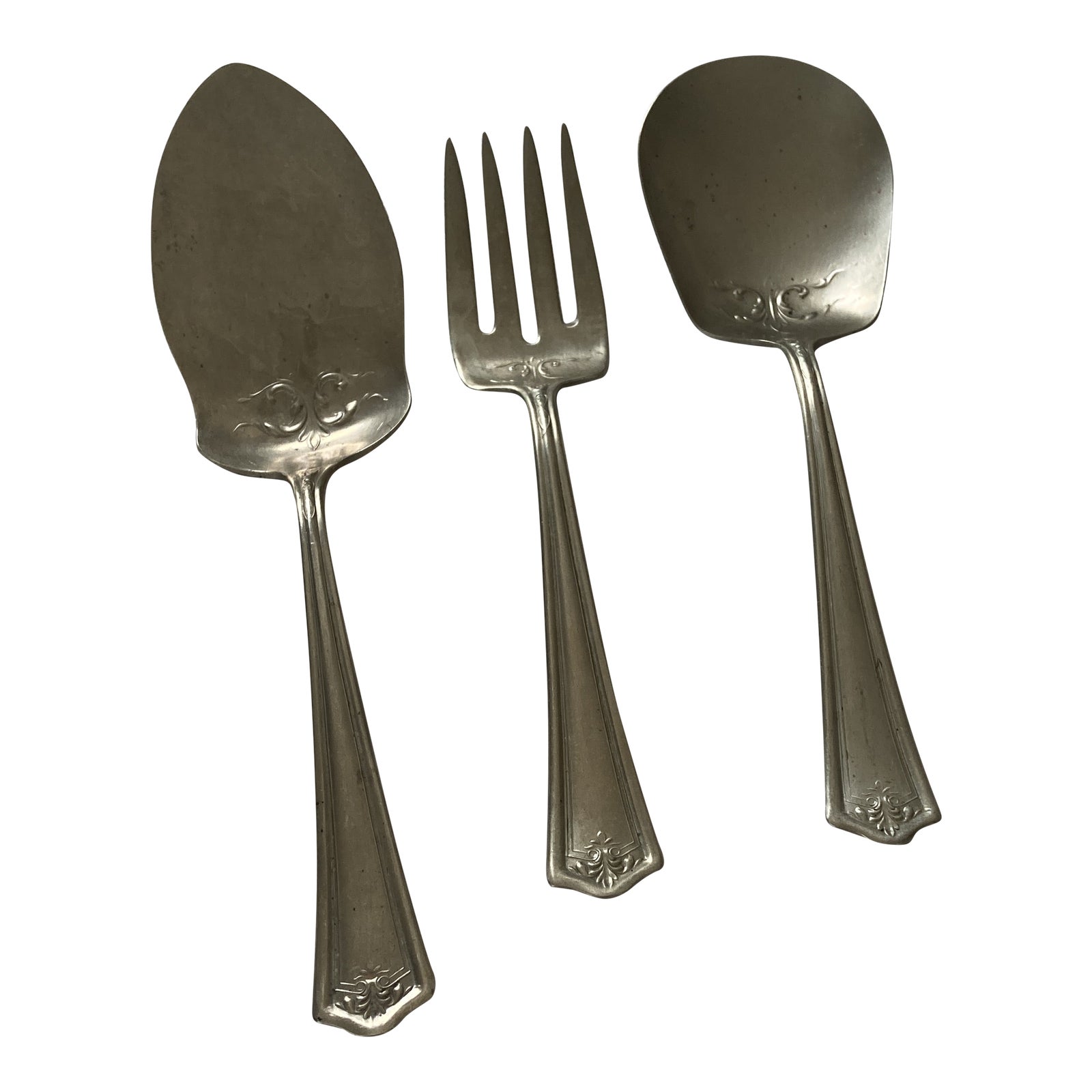 1950s Wm a Rogers Nickel Silver Serving Utensils- Set of 3 | Chairish