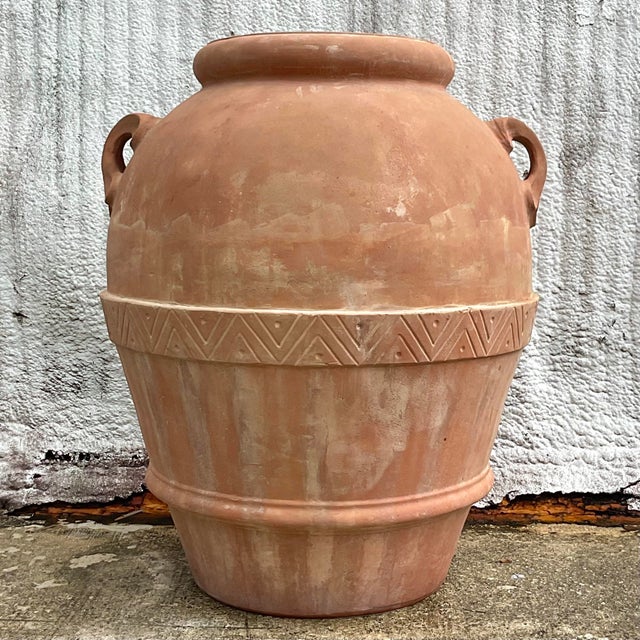 Vintage Monumental Seibert and Rice Italian Terra Cotta Urn | Chairish