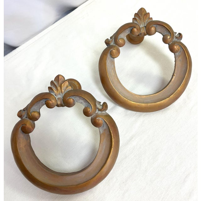 Mid 20th Century French Carved Wood Curtain Tiebacks- a Pair | Chairish