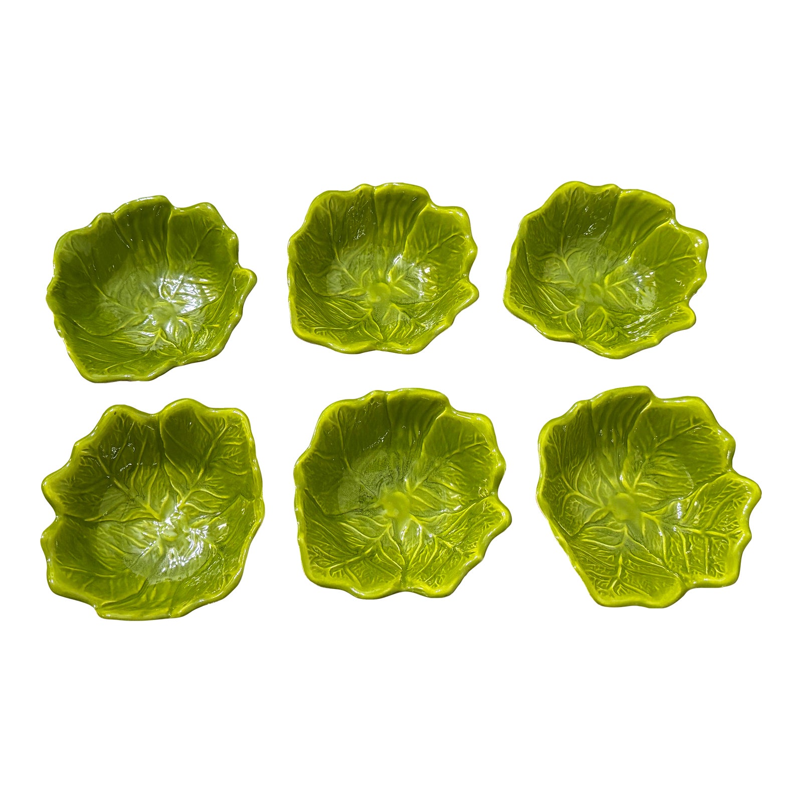 1960s Mid-Century Modern Sequoia Ware Cabbage Leaf Bowls – Set of 6 ...