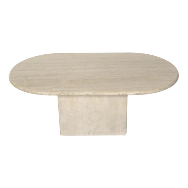 Oval Travertine Coffee Table | Chairish