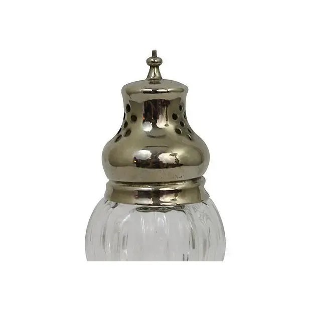 Early 1900s English Sterling & Crystal Muffineer | Chairish