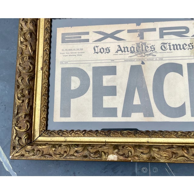 1940s Peace! Original Framed Newspaper Headline Declaring Peace After ...