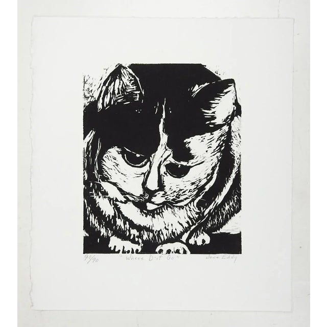 Contemporary Cat Etching | Chairish