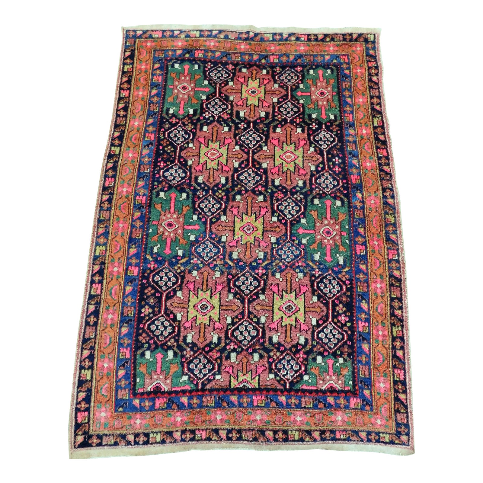 1950s Vintage Antique Handknotted Persian Rug 4'x 6' | Chairish
