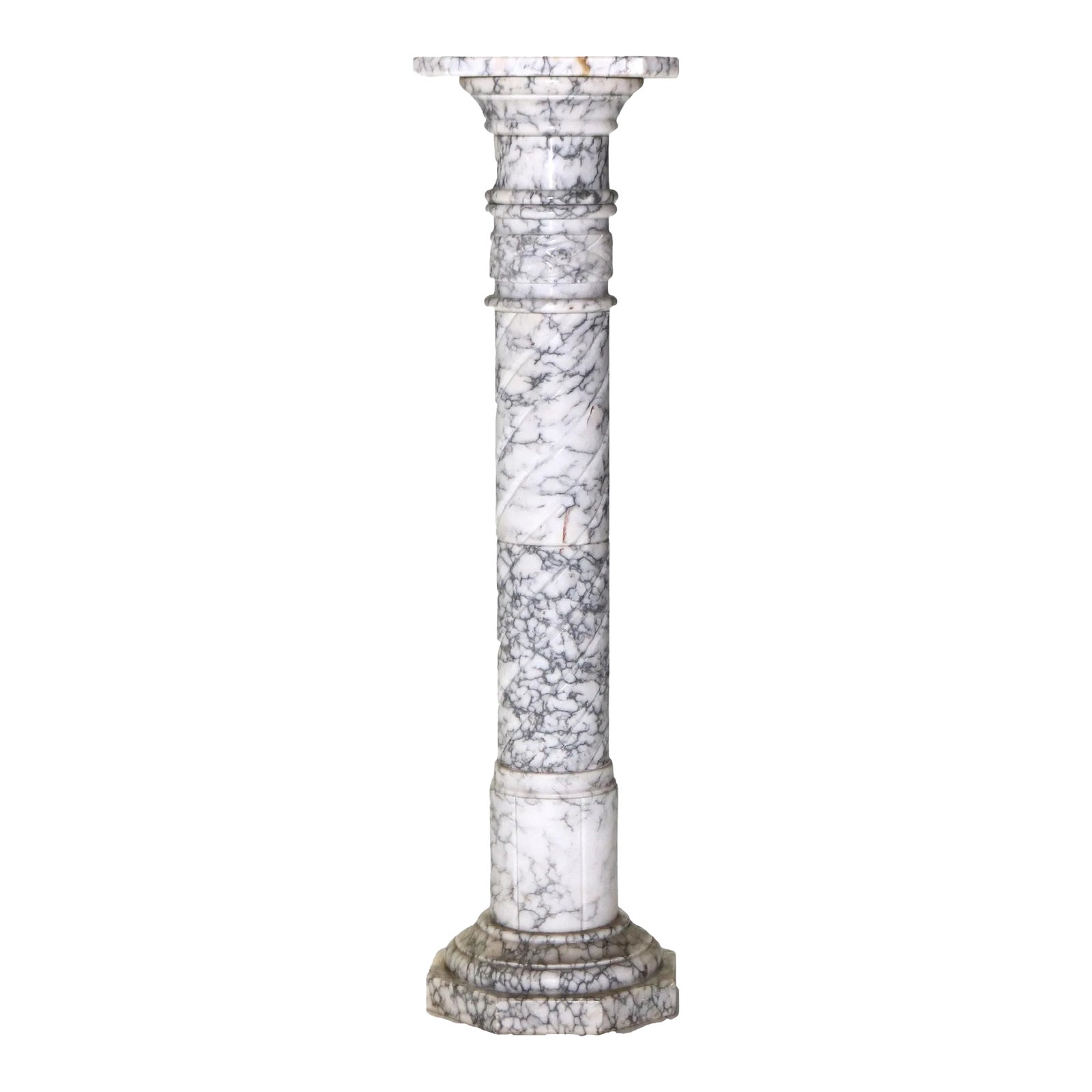 1930s Neoclassical Doric Marble Sculpture Display Pedestal | Chairish