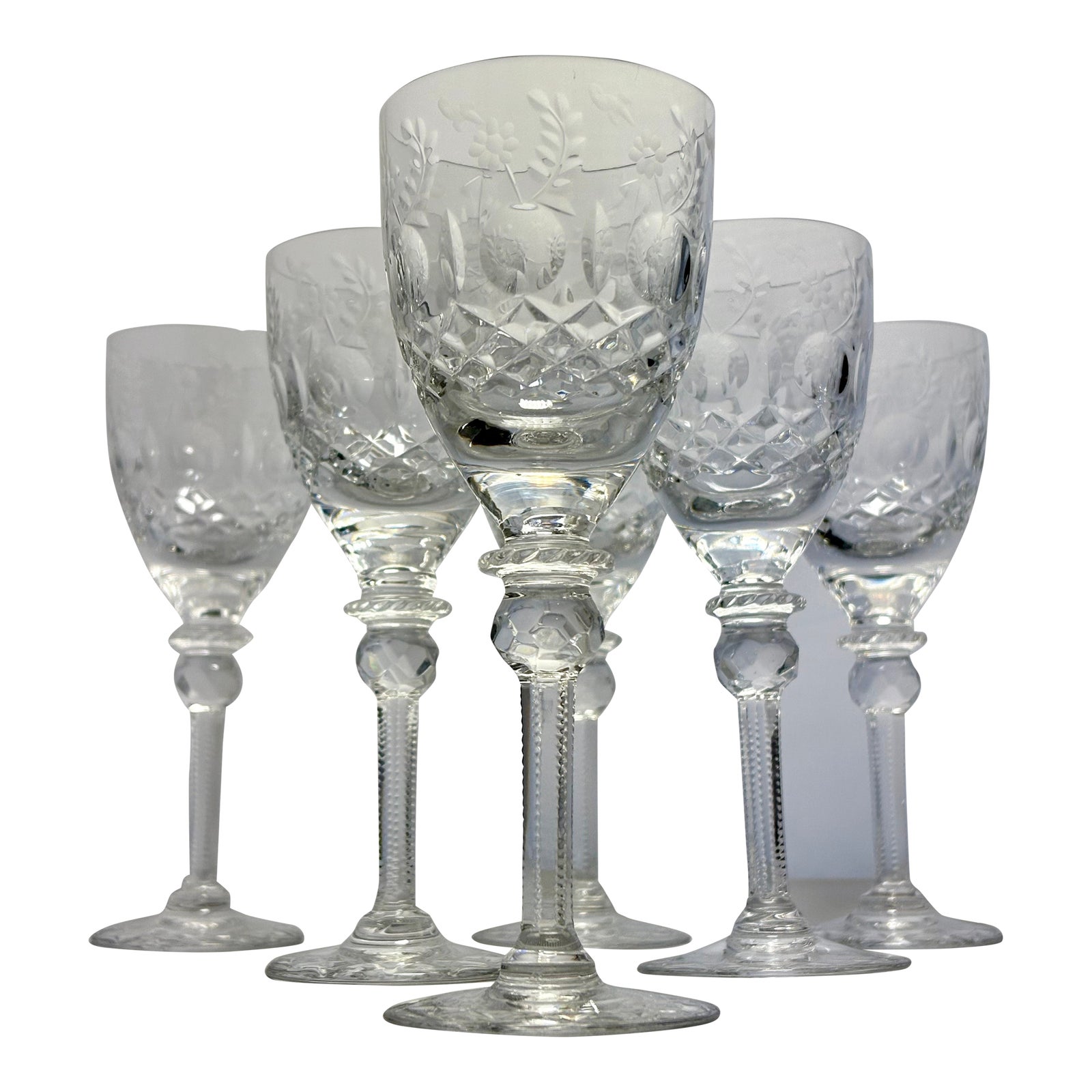 Vintage Crystal Wine Glass Gallia by Rogaska- Set of 6 | Chairish