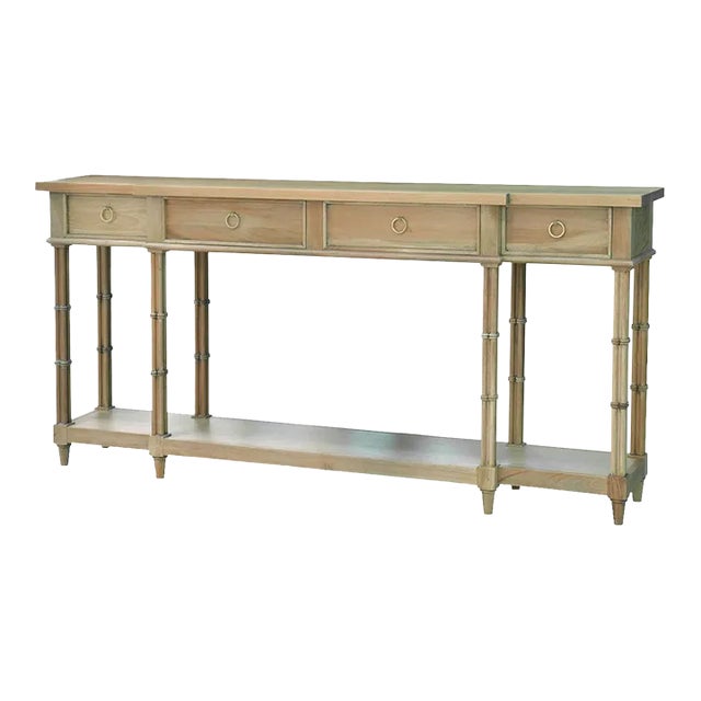 Large Regency Style Console Table in Fruitwood Finish | Chairish