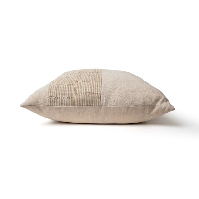 Wren Handcrafted Natural Linen Pillow With Vintage Textile Panel | Chairish