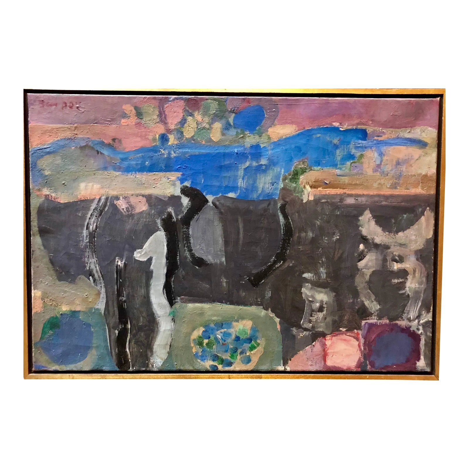 Hanna Ben Dov, Lyrical Abstract Israeli Expressionist Oil Painting ...