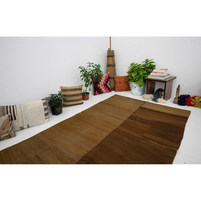 1960s Vintage Brown Turkish Wool Kilim Rug- 4′5″ × 7′1″ | Chairish
