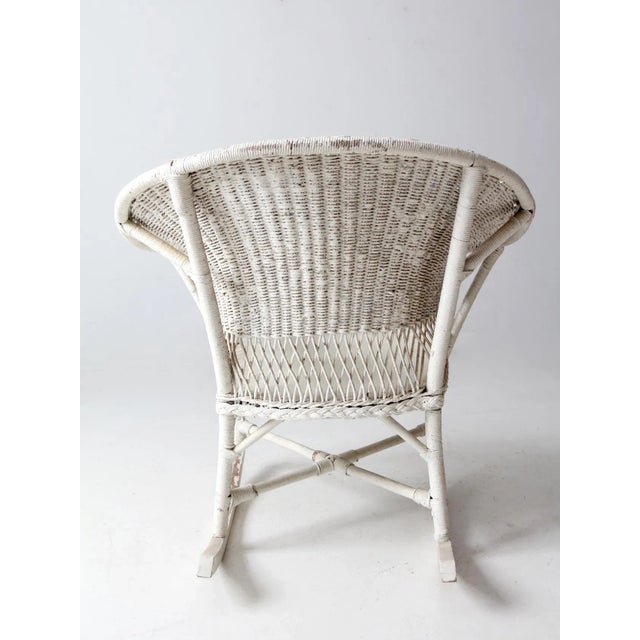 Antique White Wicker Rocking Chair | Chairish