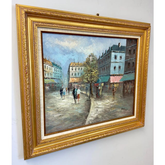 Modern Impressionist European City Street Oil on Canvas by Ambrose ...