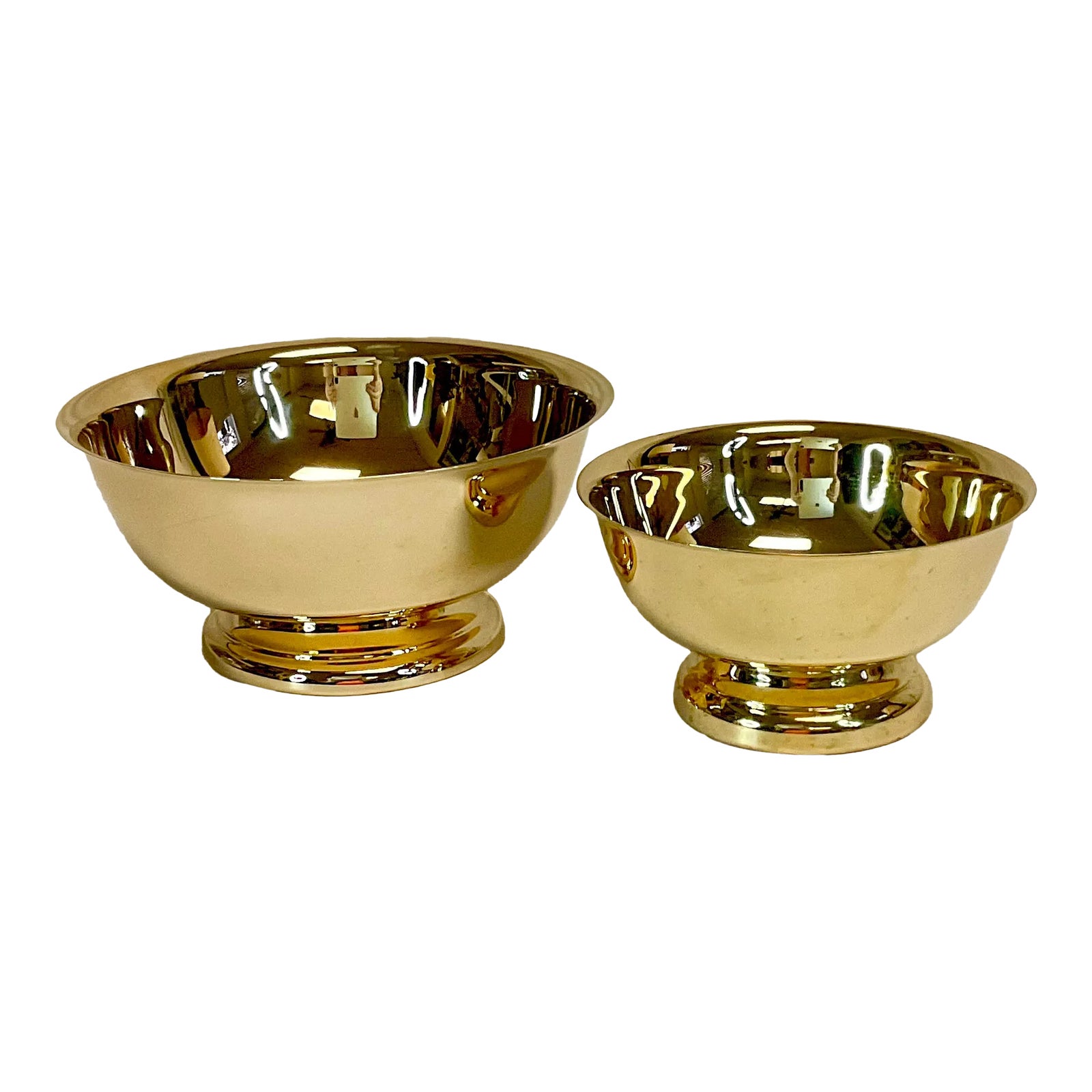 1970s Mid-Century Hollywood Regency Gold Plated Revere Serving Bowls ...