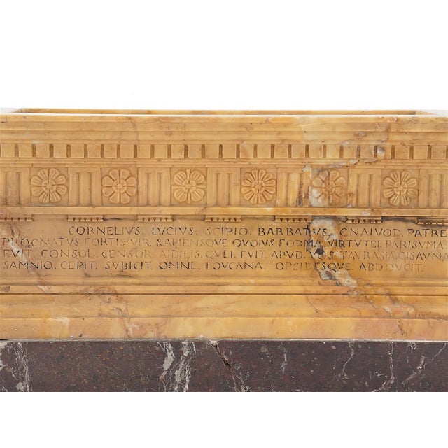 Neoclassical Grand Tour Sienna Marble Roman Tomb Inkwell | Chairish