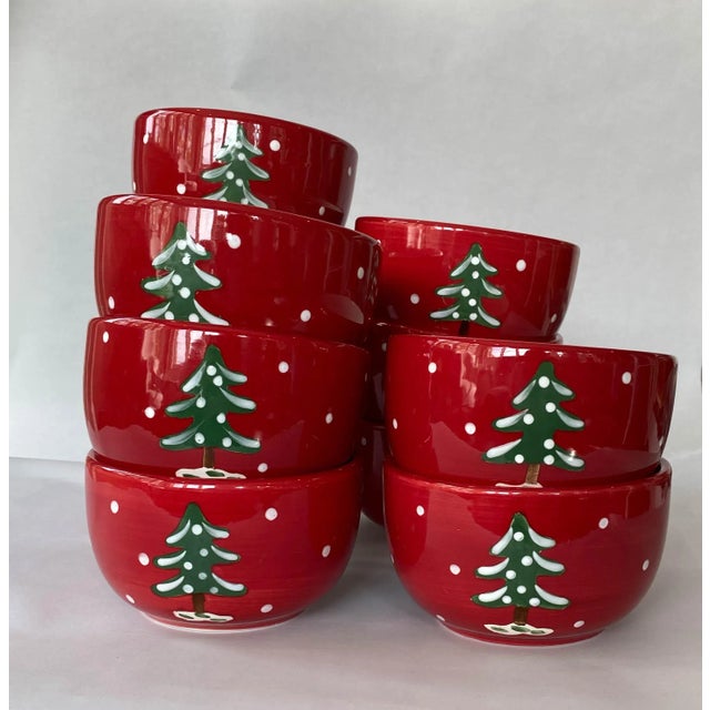 Vintage Hand-Painted Christmas Bowls - Set of 12 | Chairish