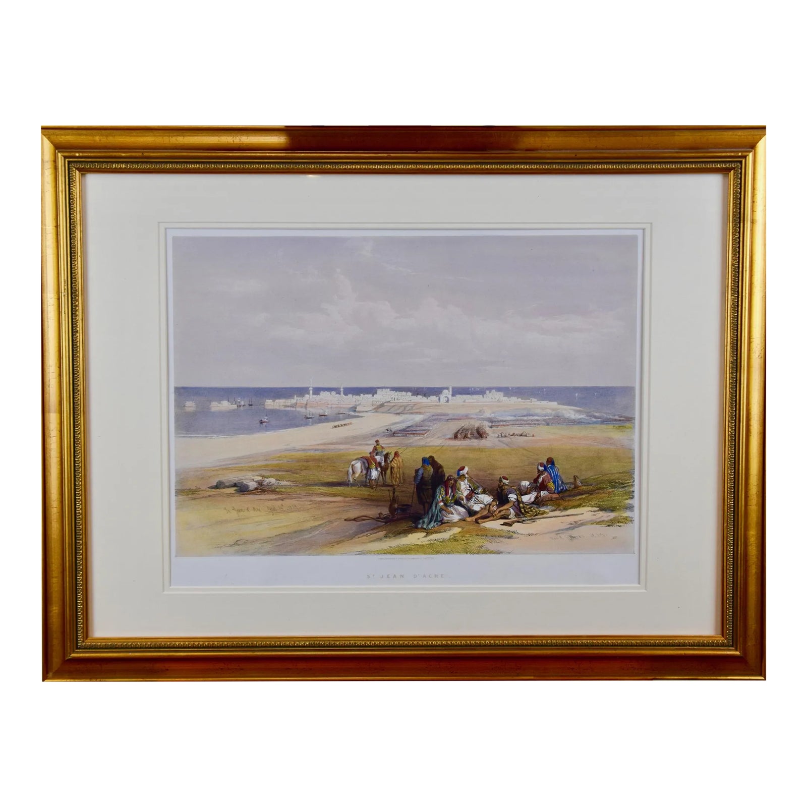 St. Jean D'Acre: 19th Century Hand Colored Lithograph by David Roberts ...