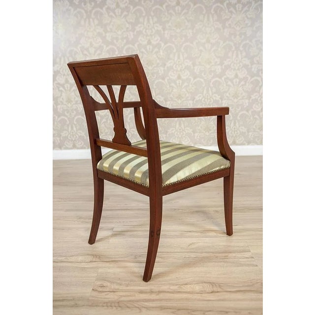 Pair of Armchairs Circa 1980s/1990s Classicizing Forms in Striped ...