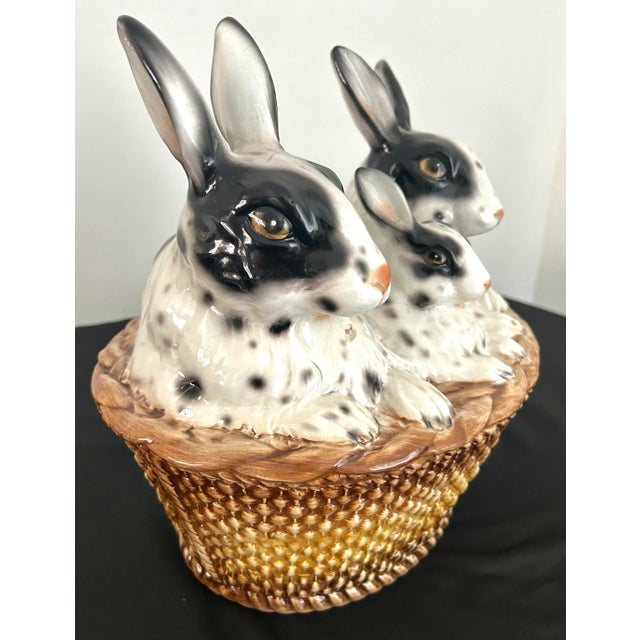 Large Vintage Gump’s Italian Porcelain Family of Rabbits Centerpiece ...