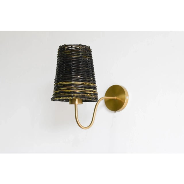 Natural Nito Wicker Wall Sconce Lamp | Chairish