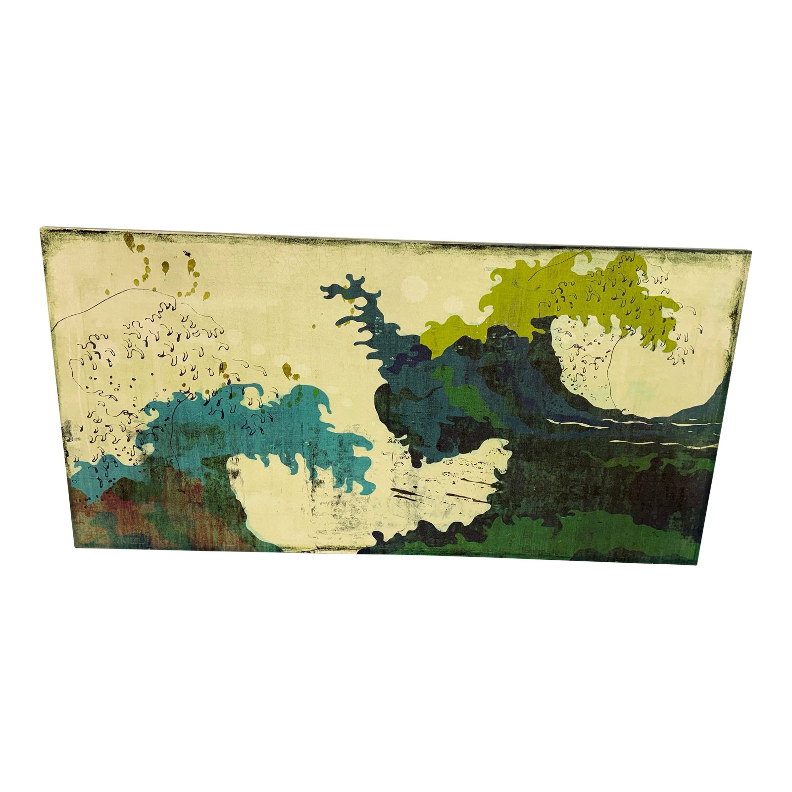 Tsunami Blues Stretched Canvas, Print | Chairish