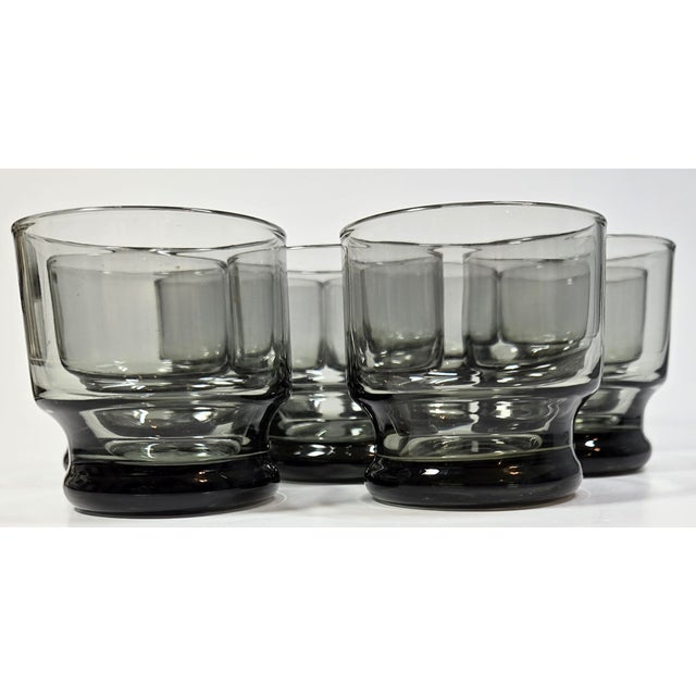 80s Gray Smoke Stacking Lowballs- Set of Eight | Chairish