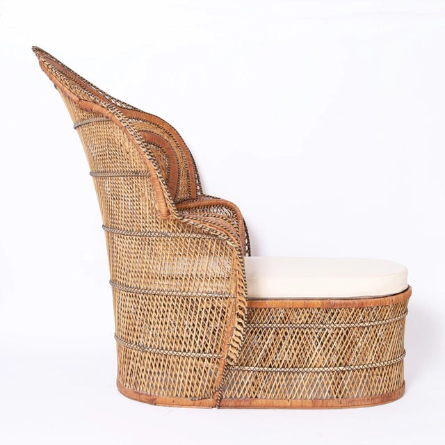 Vintage Anglo Indian Peacock or Cobra Recamier Lounge Chair Chairish
