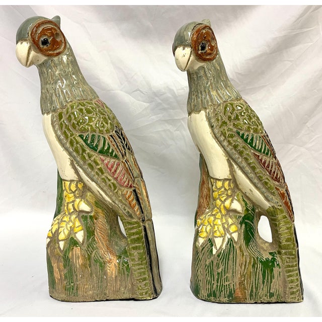 Vintage Edwardian Style Mexican Pottery Parrots by Tamsan Designs- a ...