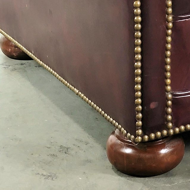 1960s Chesterfield Tufted Hancock and Moore Executive Leather Sofa ...