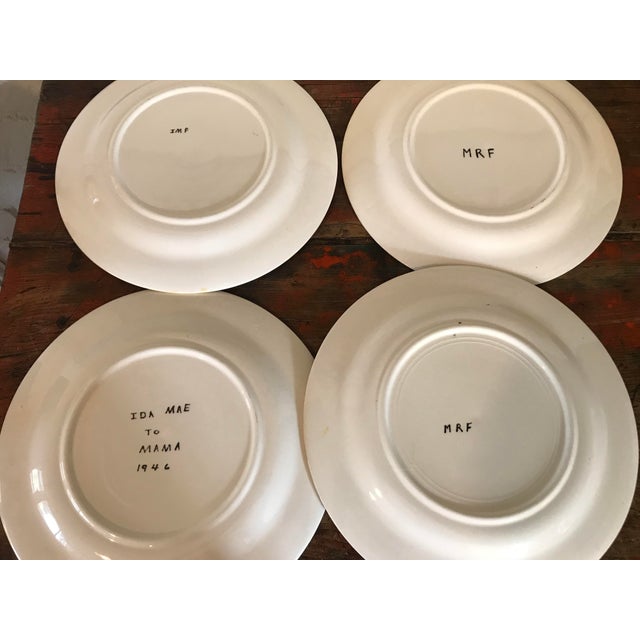 1940s Vintage Hand-Painted Decorative Plates - Set of 4 | Chairish