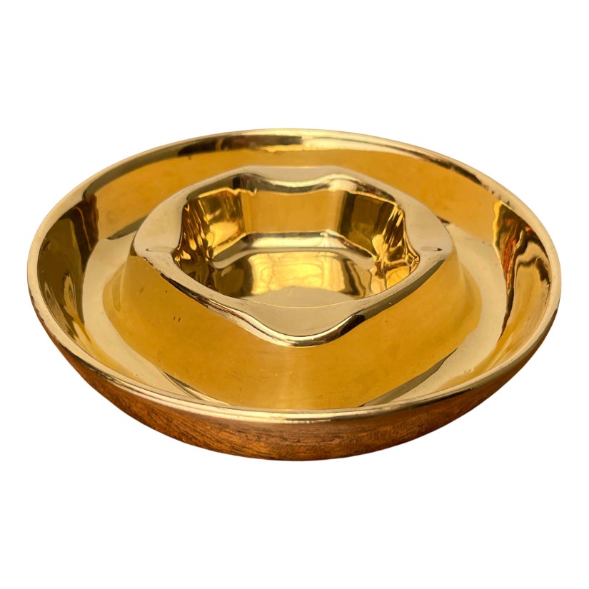 Vintage Ceramic Ashtray in Gold from Arabia, 1980s | Chairish