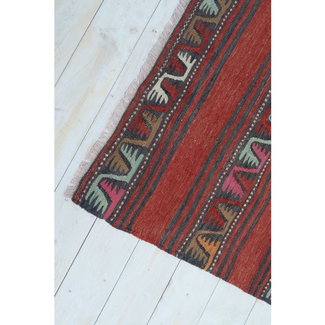 Vintage Turkish Red Kilim Runner-3’4’x11’10" | Chairish