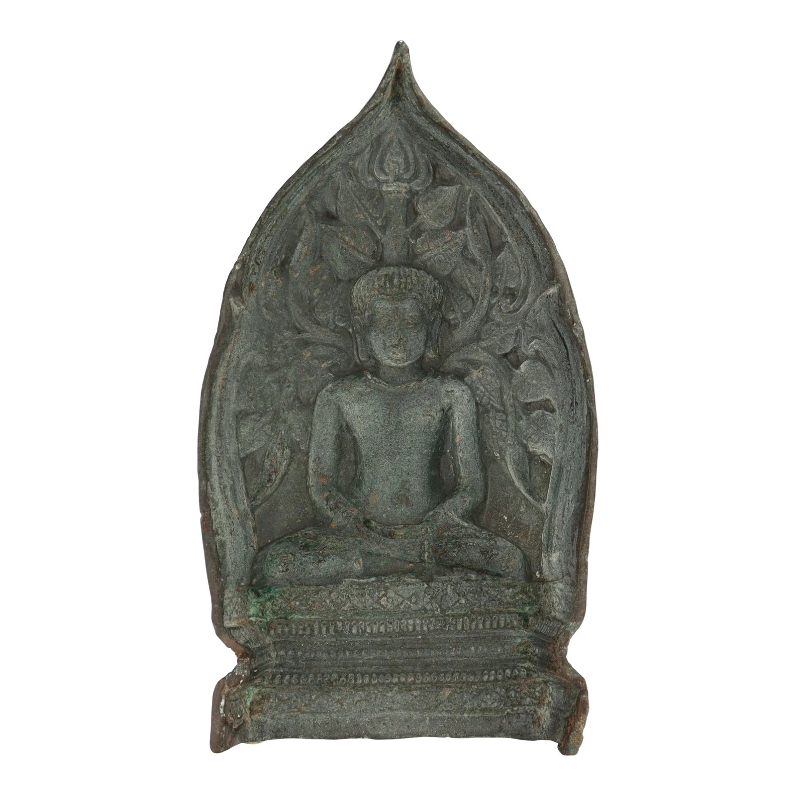 Ancient Gandharan Large Bronze Figural Seated Buddha Tsatsa Casting ...