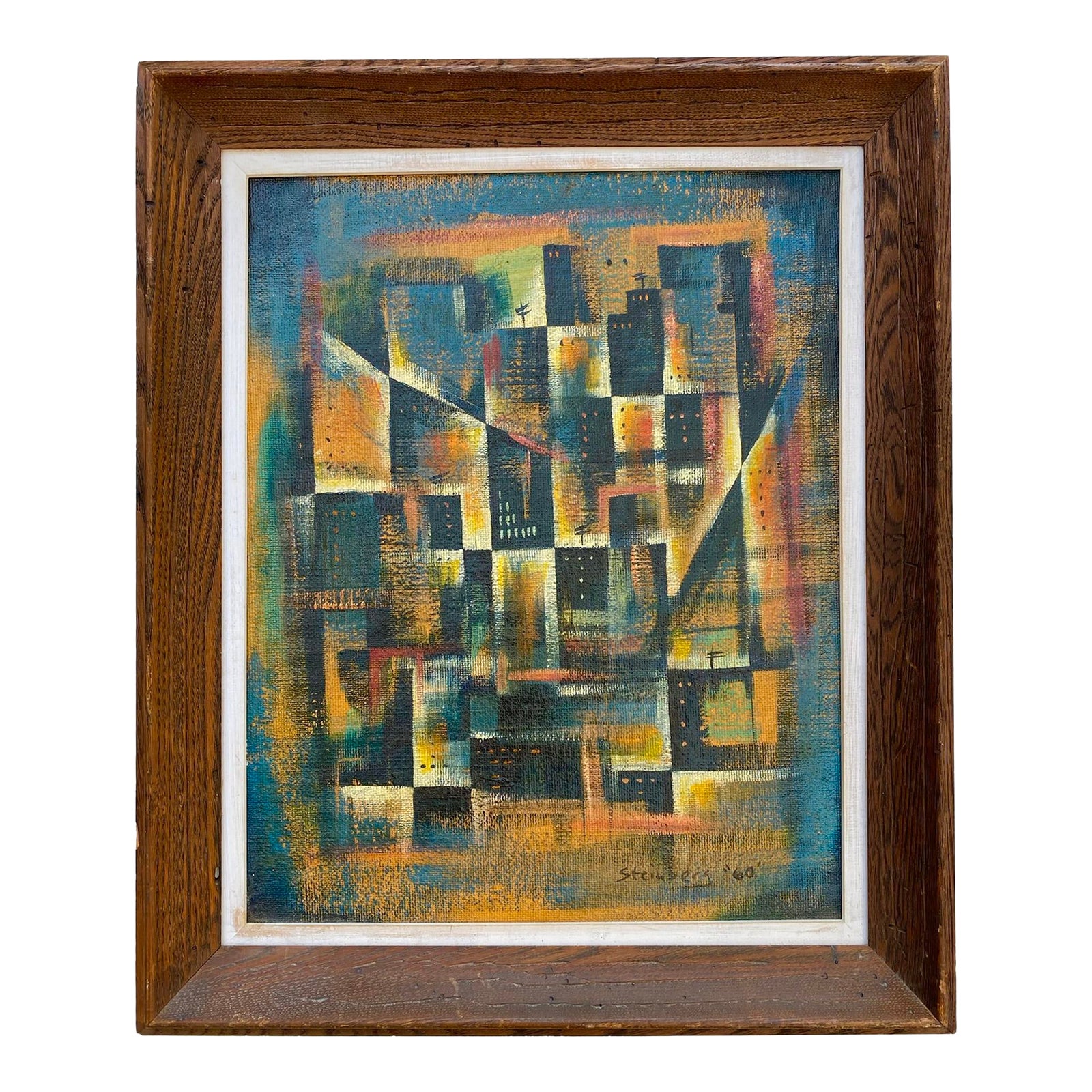 Vintage 1960 Original Abstract Painting by Roy Steinberg | Chairish