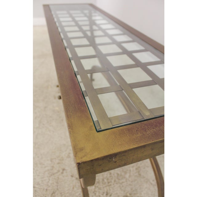 Modern Design Metal & Glass Top Console Sofa Table | Chairish