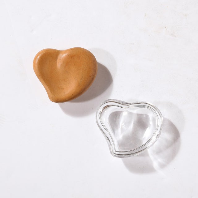 Heart Form Glass & Terra Cotta Trinket Boxes by Elsa Peretti for ...