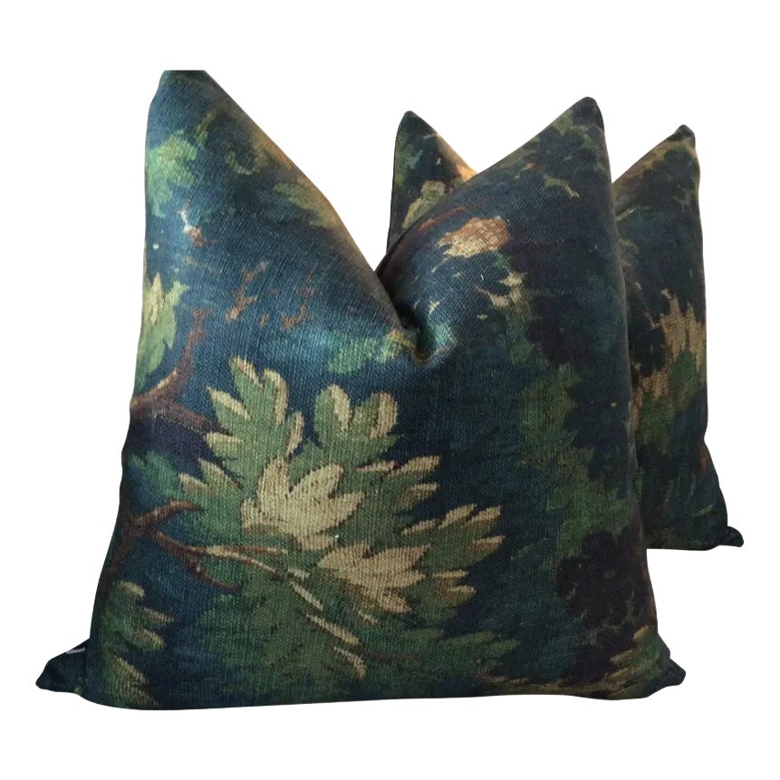 Dedar Schwarzwald in Verdure Double-Sided 22” Down Filled Pillows - a ...
