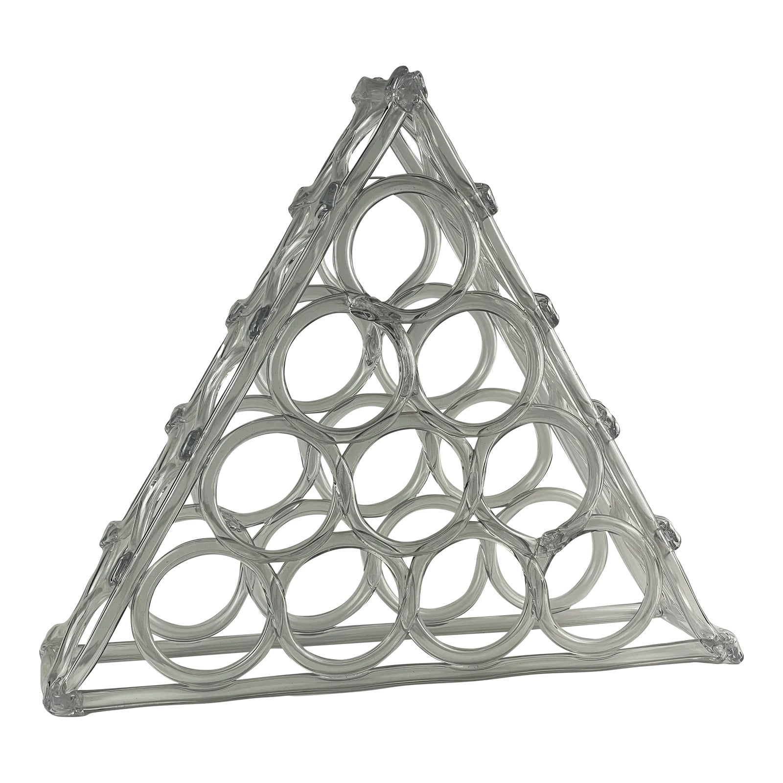 Vintage Mid-Century Modern Triangle 10 Bottle Lucite Wine Rack | Chairish