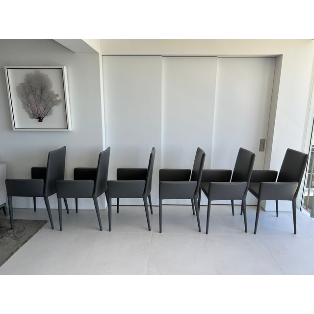 Frag Bella Grey Arm Chairs- Set of 6 | Chairish
