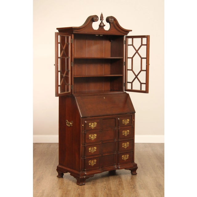 Harden Chippendale Style Blockfront Secretary Desk | Chairish