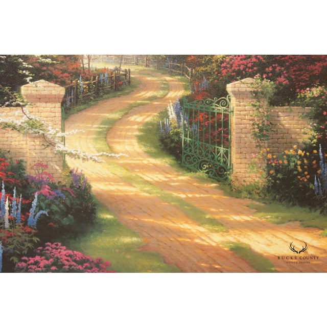 Thomas Kinkade 'Spring Gate' Lithograph Canvas Print, Custom Framed ...