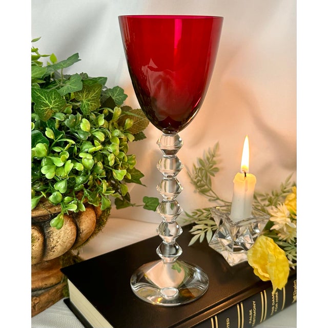 Vintage Baccarat Vega Ruby Red Rhine Wine Glass Chairish