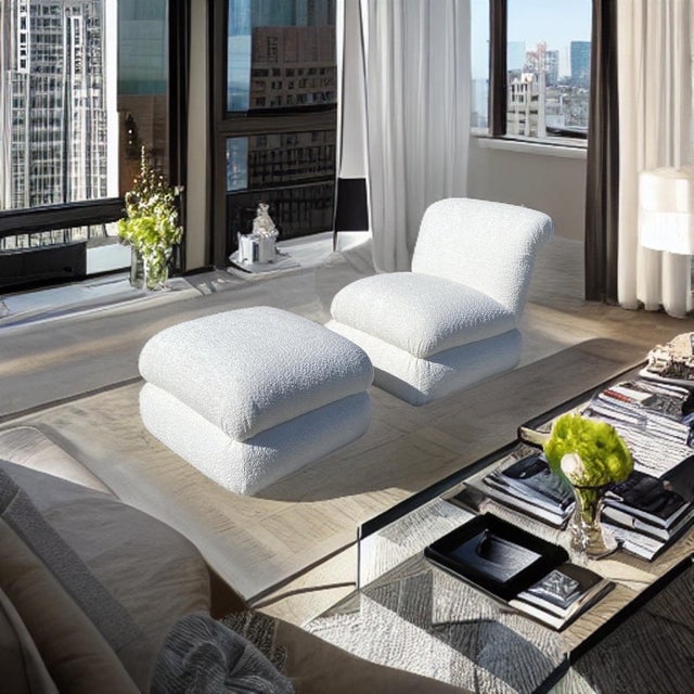 Reimagined Vintage 1980s Phyllis Morris Off-White Bouclé Chair and ...